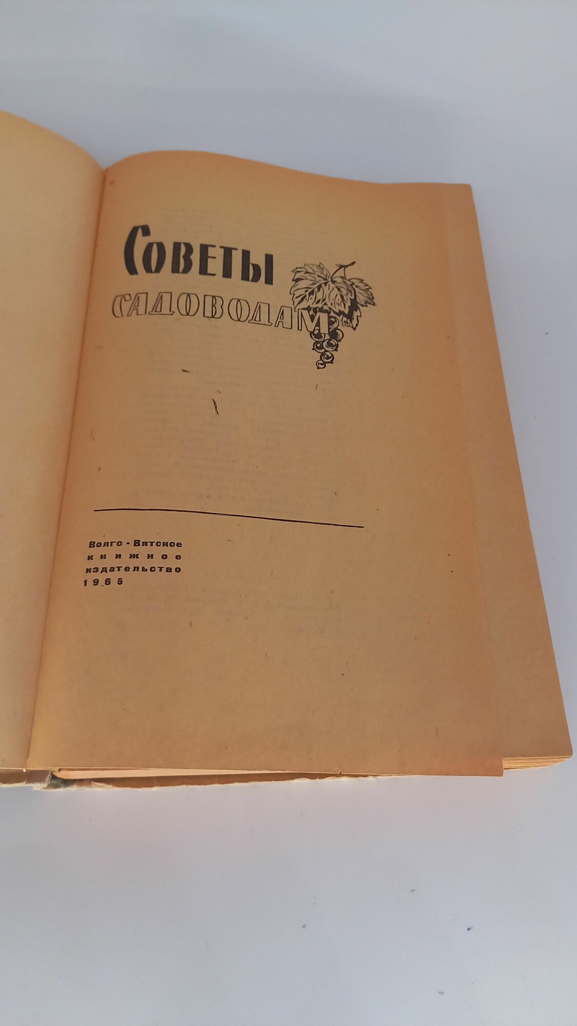 Книга Советы садоводам. Волго-Вятское книжное издательство, 1965 год