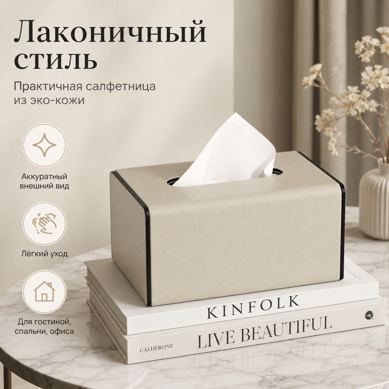 Кожаная коробка для салфеток для спальни, настольное хранилище салфеток