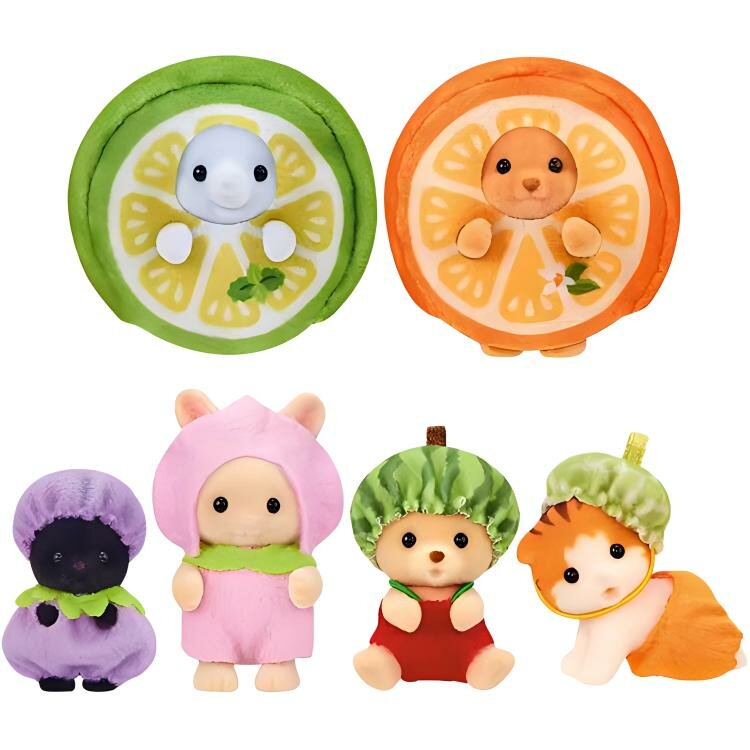 Фигурка унисекс Sylvanian Families, Коллекция животных Фруктовые кармашки, 1 шт.