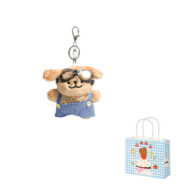Плюшевая подвеска унисекс YANGWAWAHEXIAOXIONGTIAOWU Puppy Necklace-Brown Straps Dog, 12CM EU