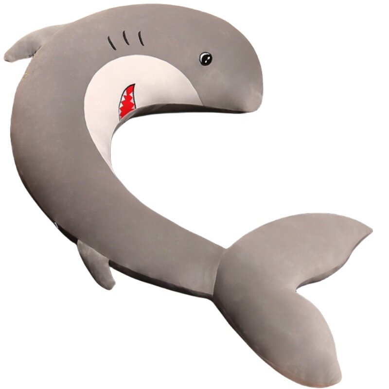 Подушка-акула унисекс Mise Shark Long Throw Pillow, Gray, 120CM EU