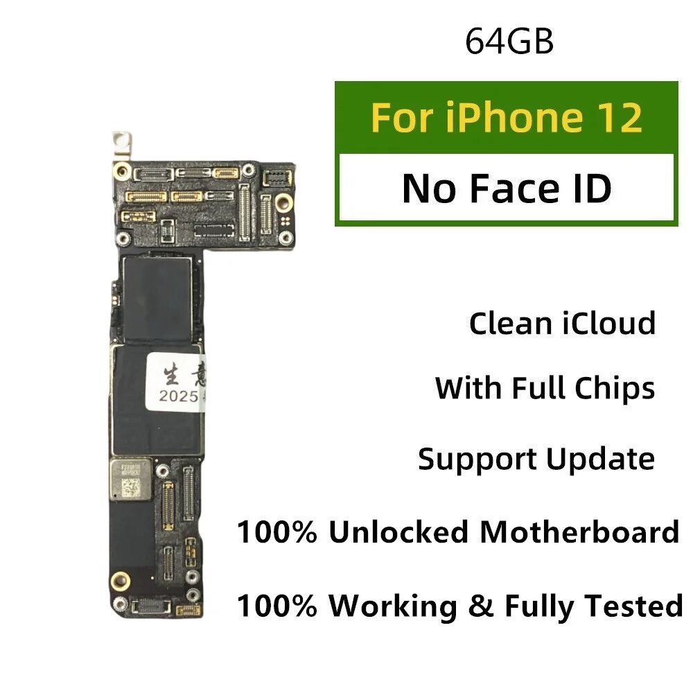 Проверенная материнская плата для iPhone 12 Pro Max без Face ID, поддерживает 12 64G no face