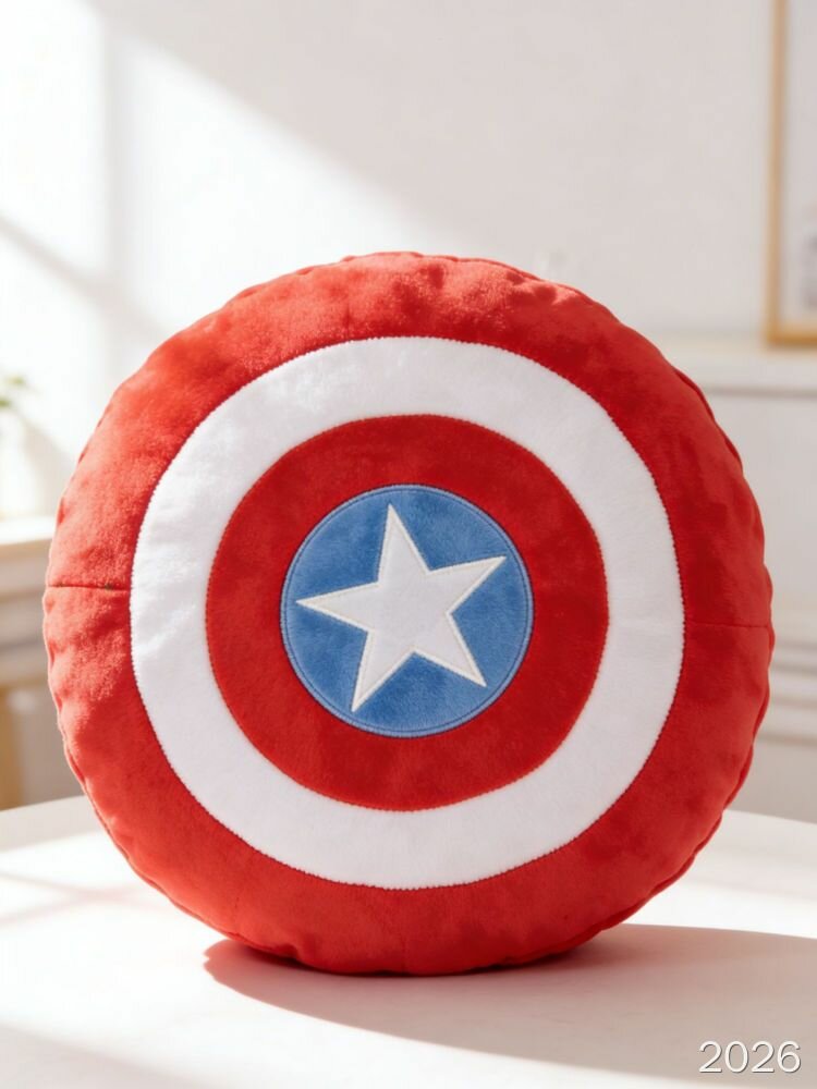 Плюшевый щит Капитана Америки Мягкая игрушка-обнимашка для фанатов Marvel