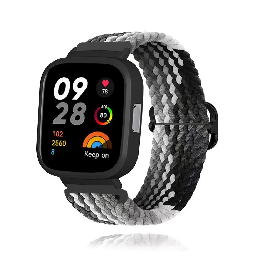 Эластичный тканевый ремешок для Xiaomi Redmi Watch 3 Lite / Redmi Watch 3 Active с регулируемой длиной Браслет с пряжкой Мужской и женский