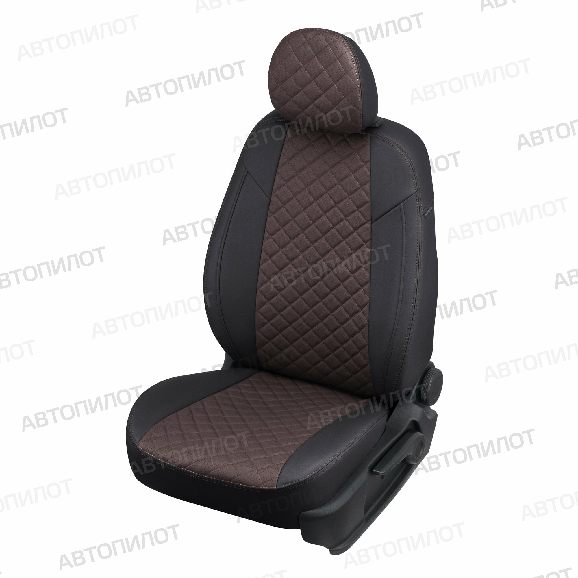 Авточехлы Экокожа Ромб Audi A6 (С5) Sd (40/60) с 97-04г. Черный + Шоколад