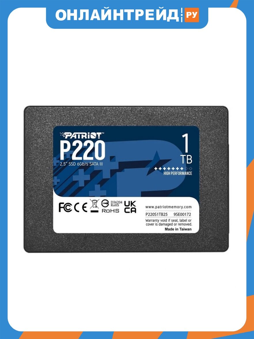 SSD диск Patriot Memory Patriot P220 2.5" 1000Гб SATA (P220S1TB25)