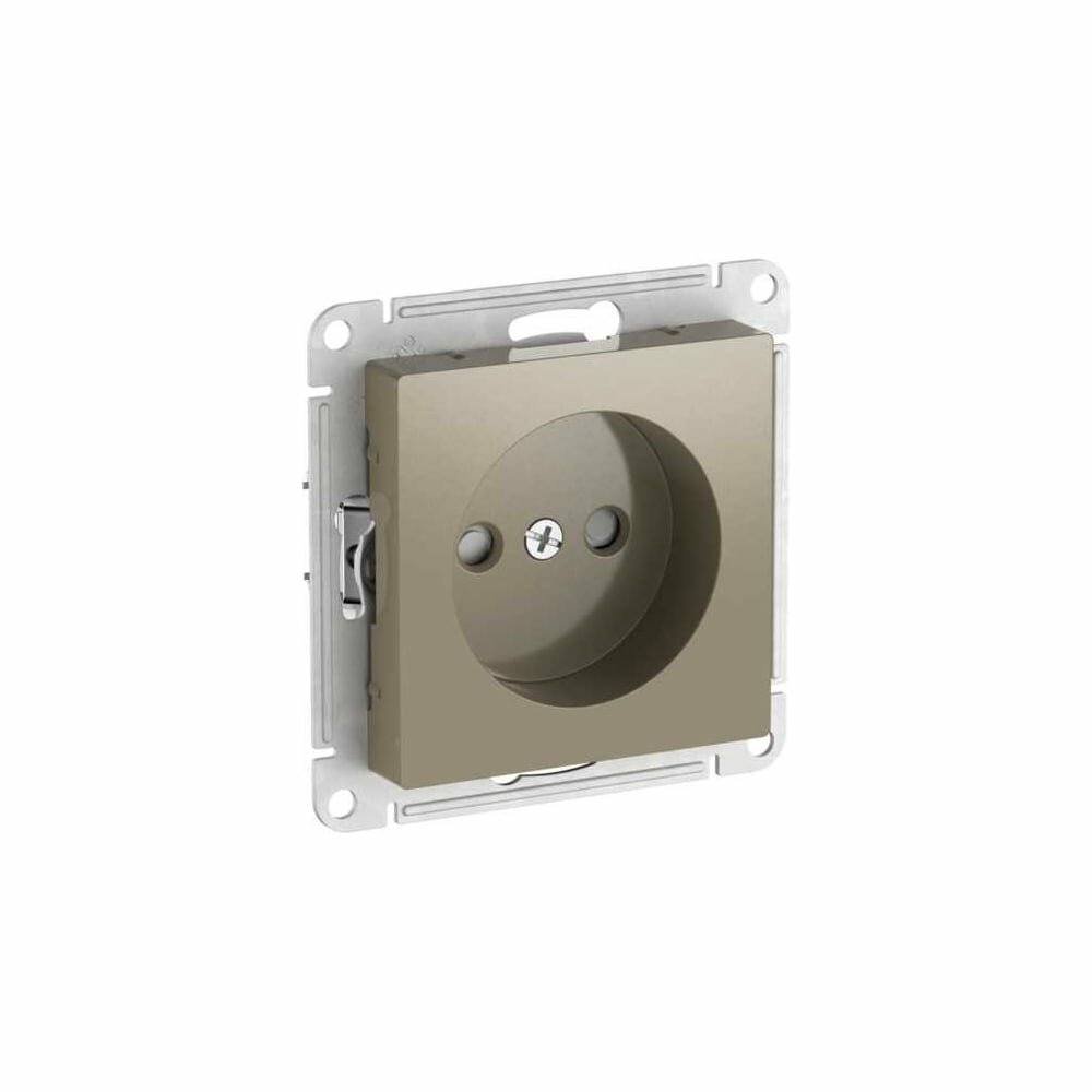 Розетка Systeme Electric ATLASDESIGN без заземления со шторками, 16А, мех, быстрозажим. клем, шампань ATN000549S