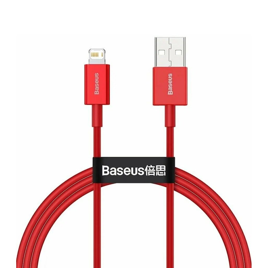 Кабель USB Lightning Baseus Superior Series Fast Charging Data Cable 2.4A 1м, красный (CALYS-A09)