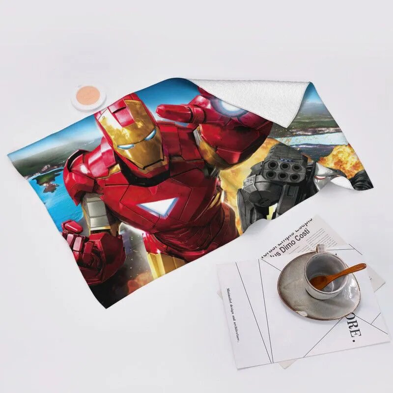 Marvel Полотенце для лица, рук Полотенце для лица железный человек, Поликоттон, 40x70 см, разноцветный, 1 шт.