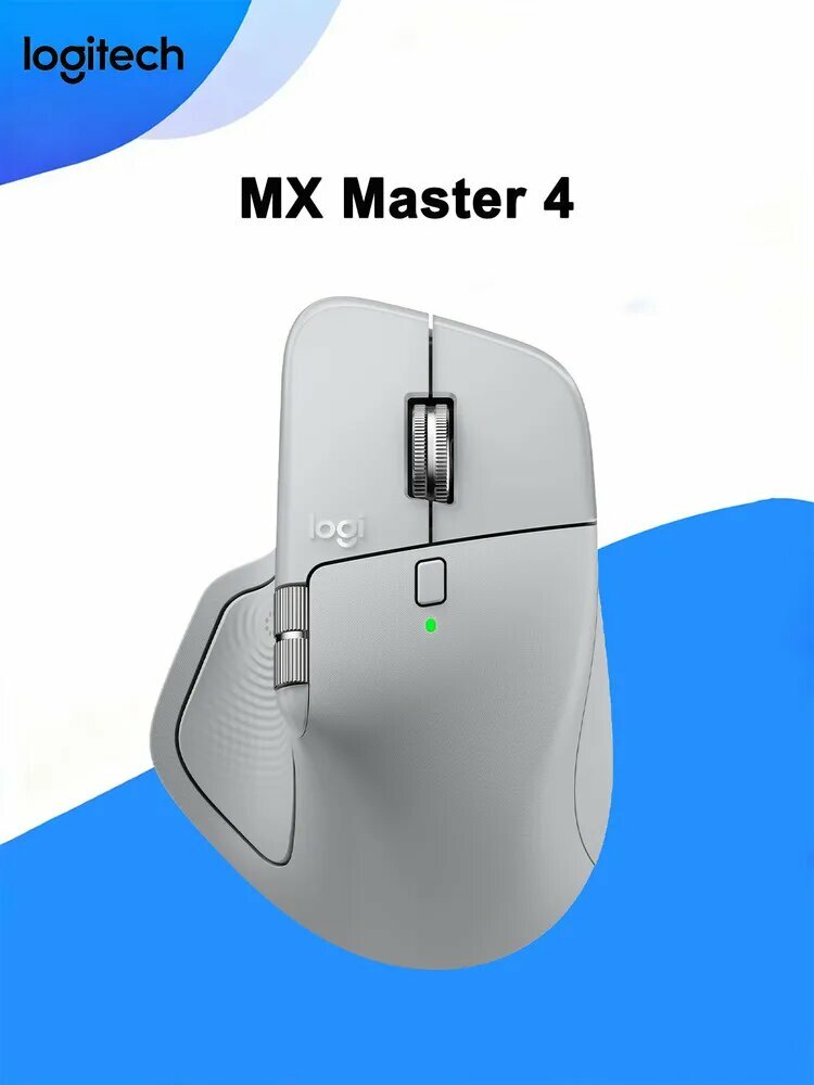 Logitech G Мышь беспроводная MX Master 4, белый