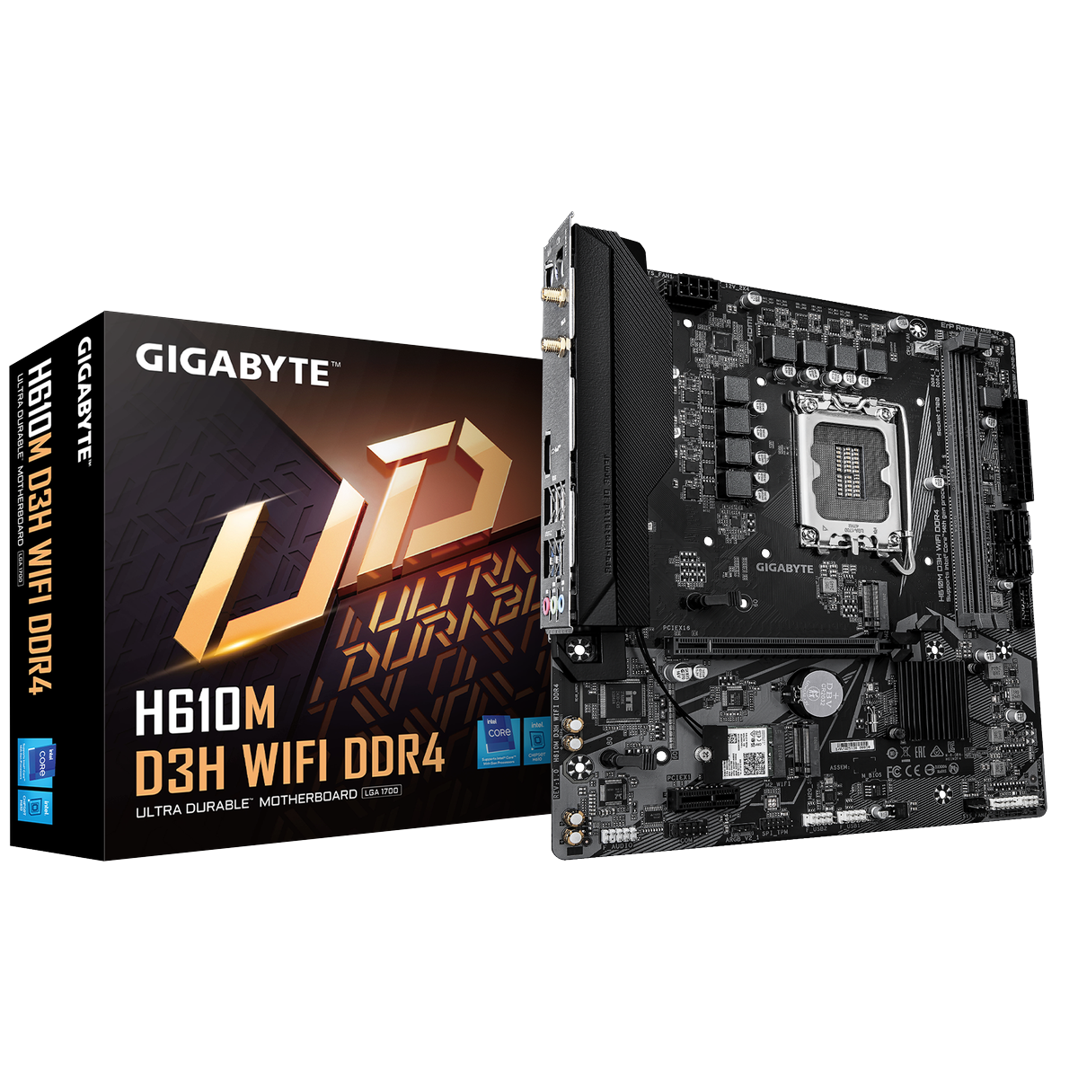 Материнская плата Gigabyte H610M D3H WIFI DDR4, LGA1700, Intel H610, Micro-ATX, RTL (H610M D3H WIFI DDR4)