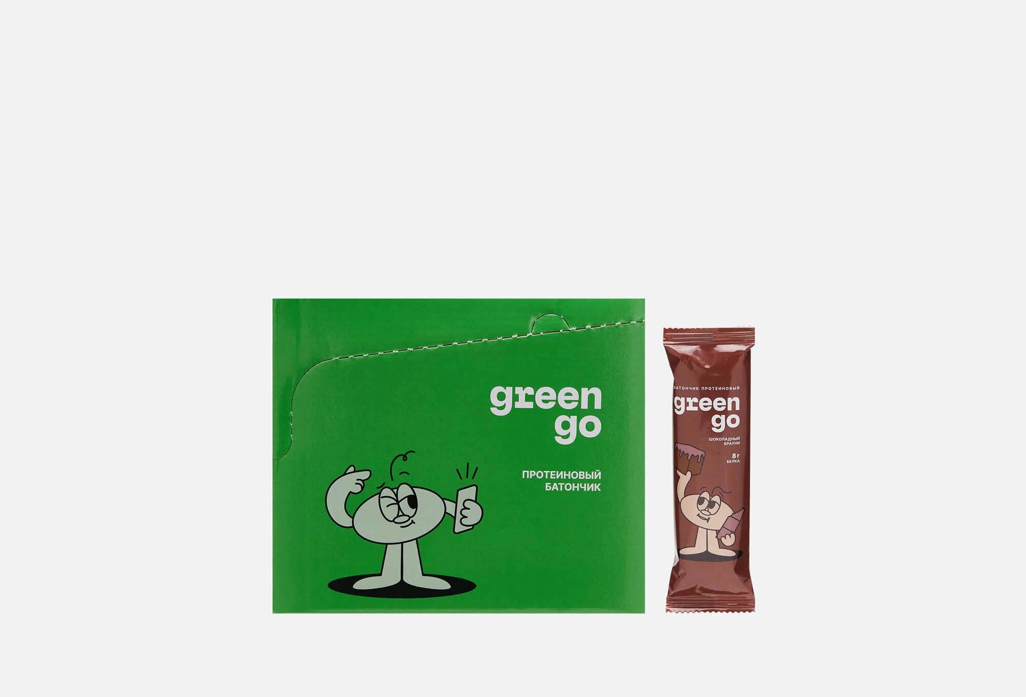 GreenGo Шоколадный брауни набор протеиновых батончиков 12 шт