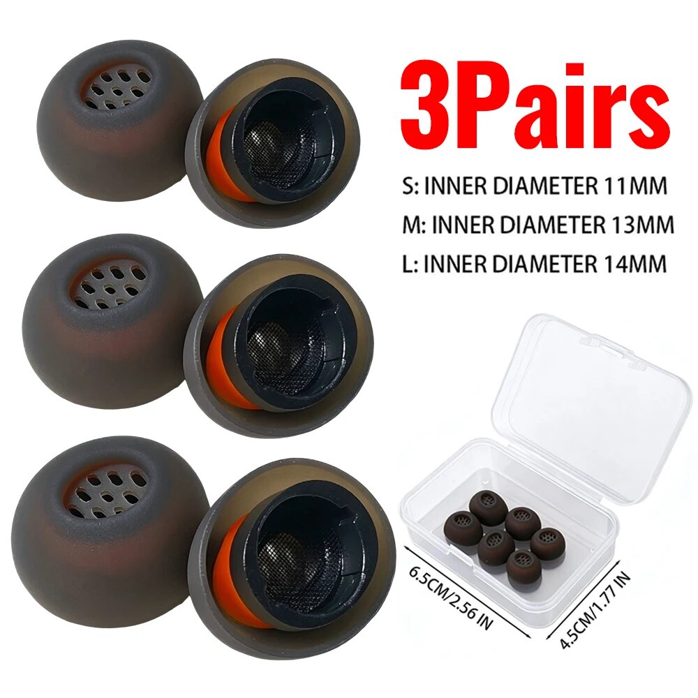 Силиконовые амбушюры для Samsung Galaxy Buds 4 Pro Коричневый, Black-3Pairs
