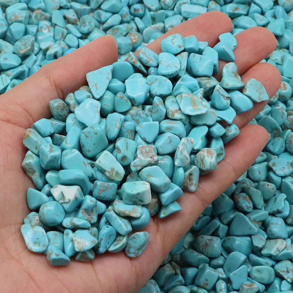 Натуральный гравий бирюзы, 5-10 мм, цвет: Green Turquoise