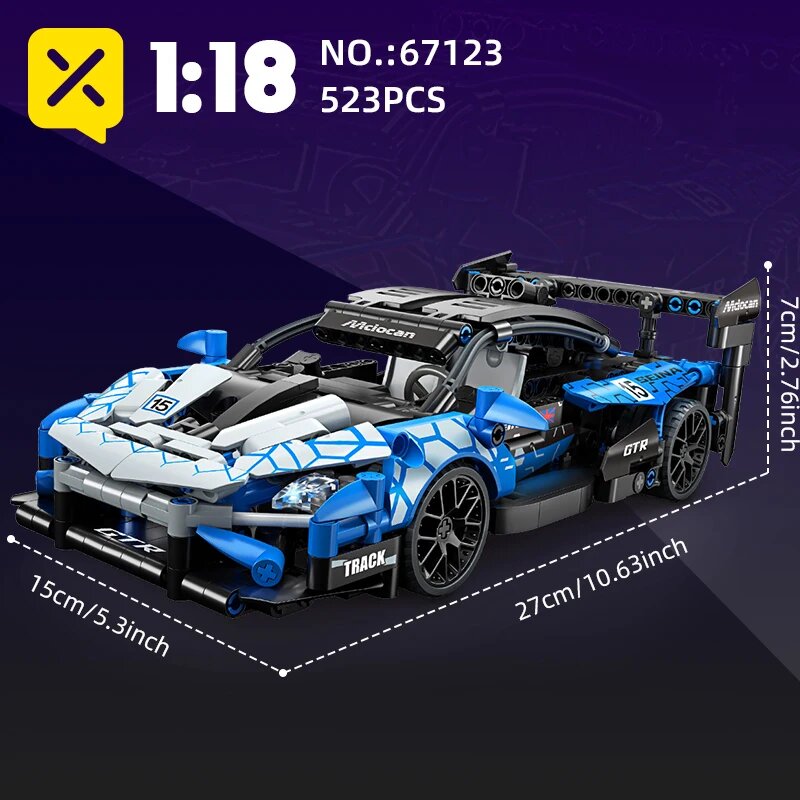 Конструктор ToylinX гоночный суперкар 523 деталей