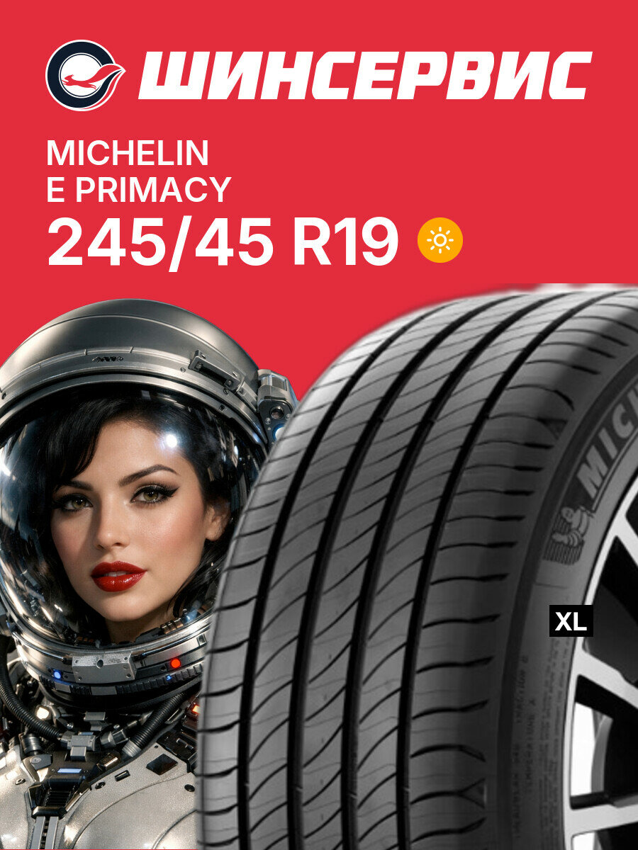 Летняя шина Michelin E Primacy 245/45 R19 102 Y, летняя автомобильная резина