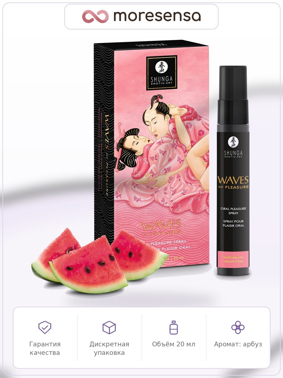 Спрей Waves of Pleasure - Арбуз, 20 мл, SHUNGA, интимная косметика