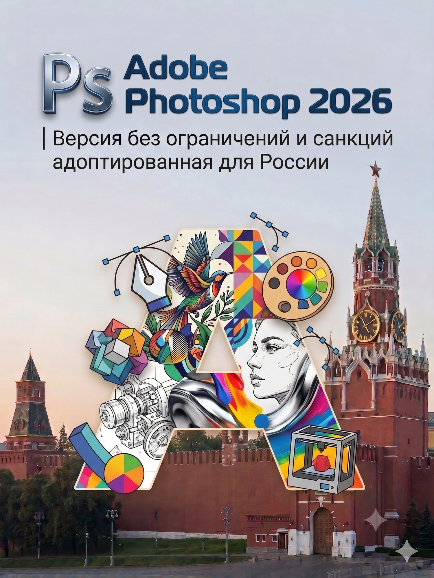 Photoshop 2026 (Adobe) для Windows | Версия без ограничений и санкций | Гарантия работы