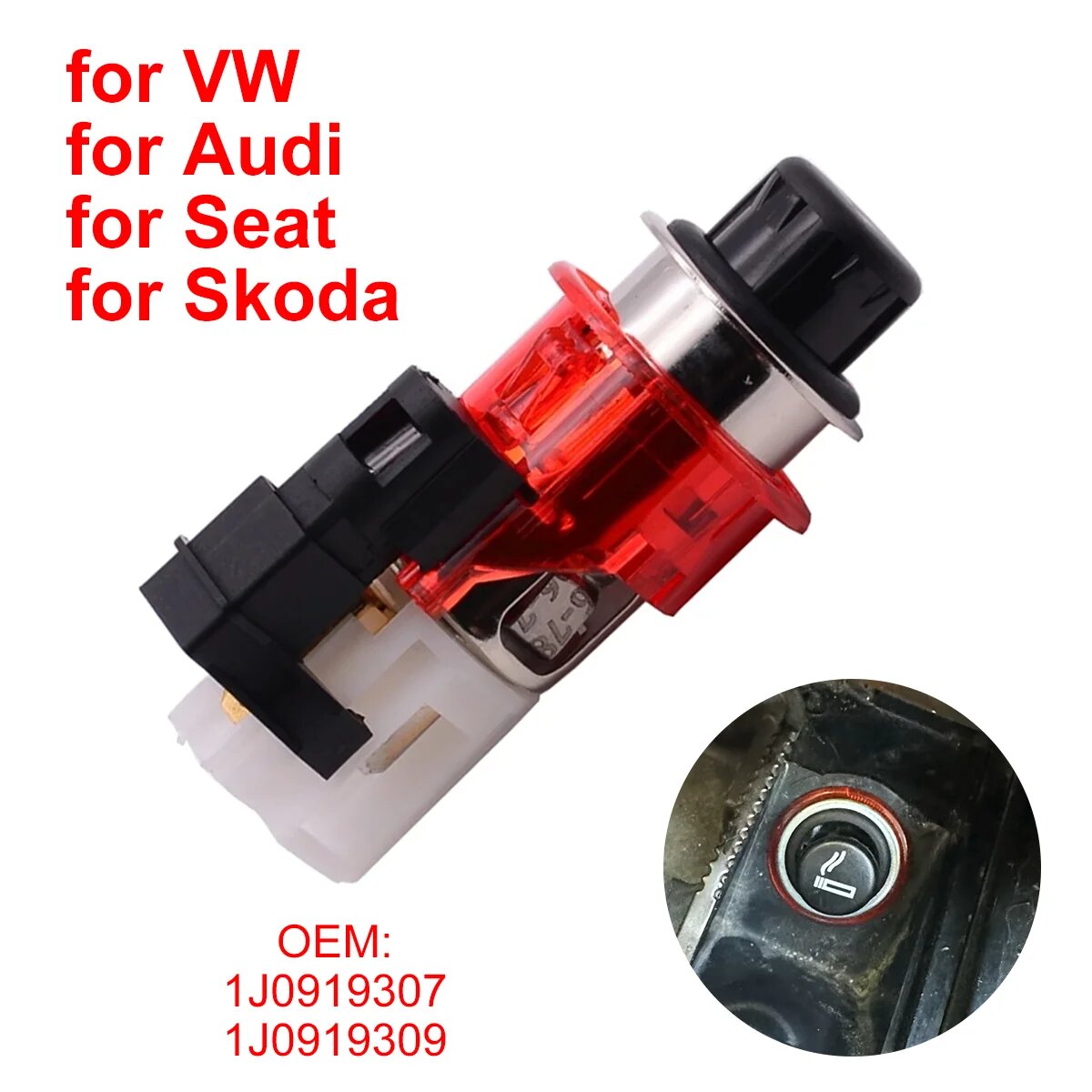 1J 0919307 Автомобильный прикуриватель в сборе для VW Passat CC Golf Polo Tiguan для Audi A3 для Skoda Octavia для Seat Leon