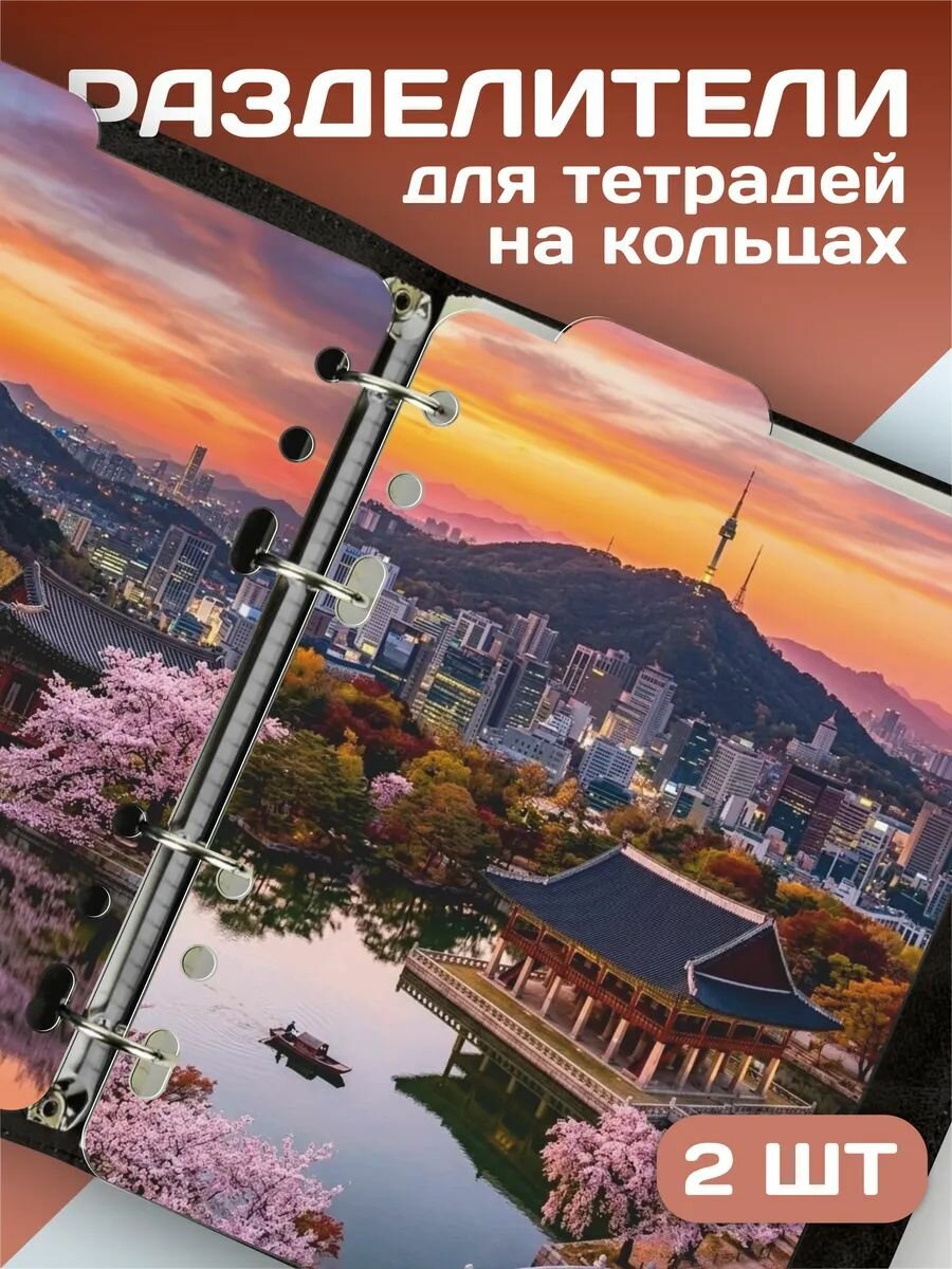 Пластиковые разделители для тетради на кольцах А5 Корея