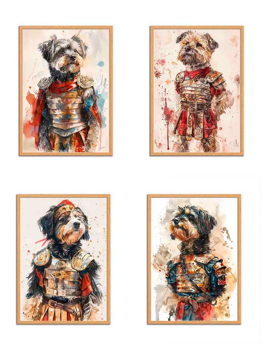 Тибетский терьер Гладиатор, 4 Плаката, 30x21см