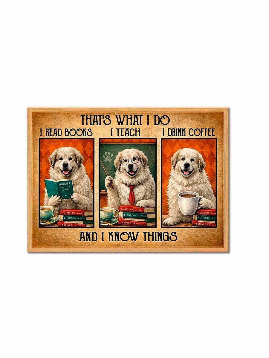 Пиренейская горная собака, Read Teach Drink, Плакат 30x42см