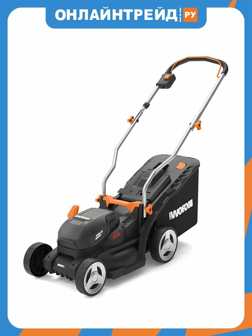 Газонокосилка аккумуляторная бесщеточная Worx WG733E, 4Ач х 1, ЗУ 2А