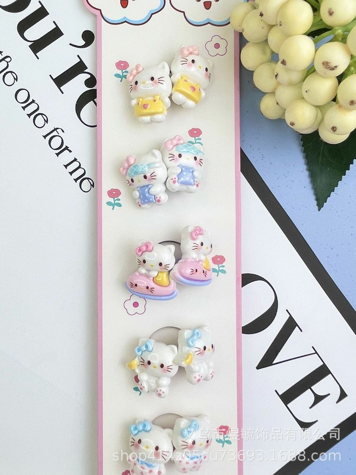 Резинки для волос детские Hello Kitty, 10шт.