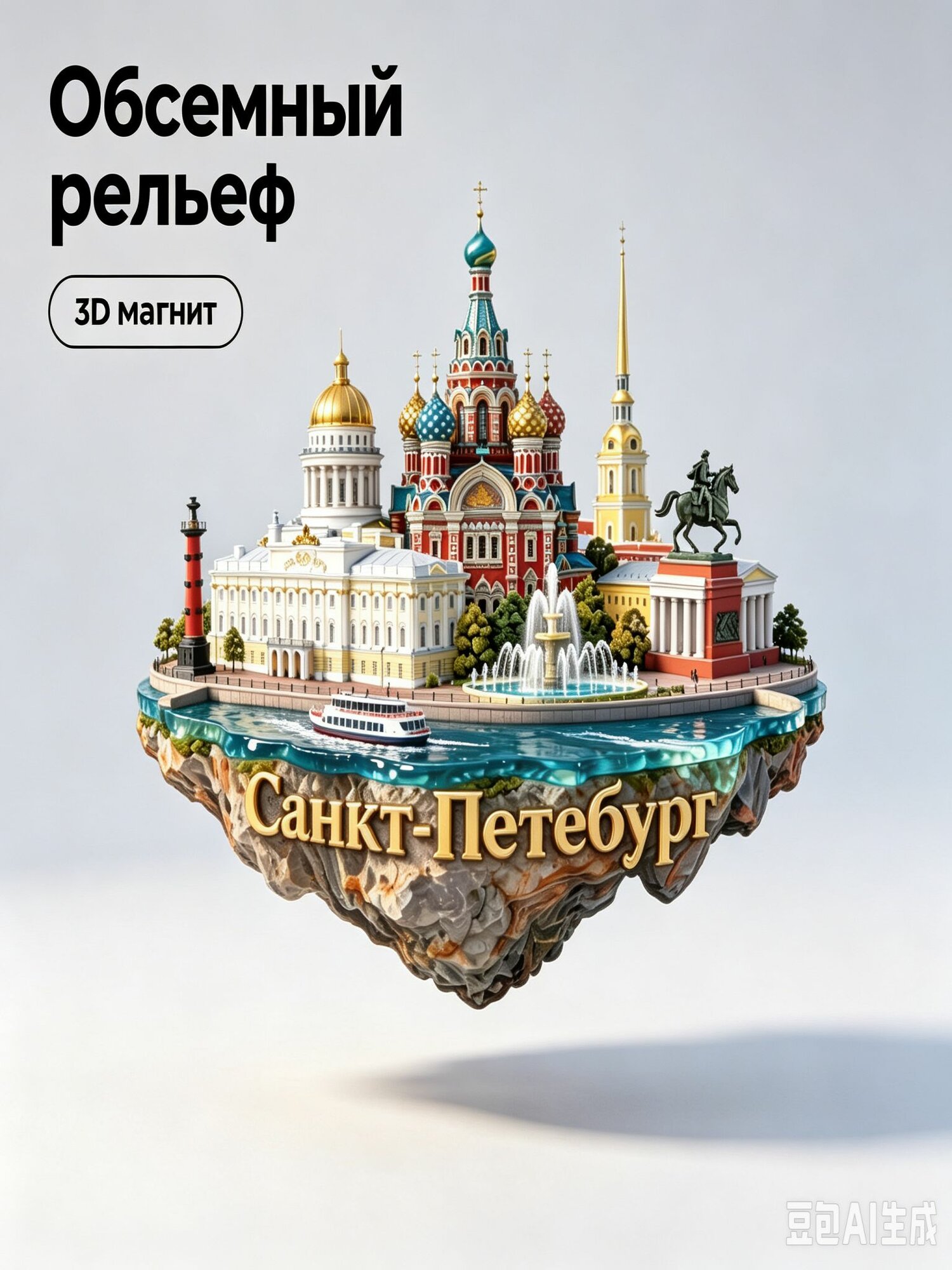 Магнитные наклейки на холодильник с рельефными изображениями достопримечательностей России Объемные туристические сувенирные магнит