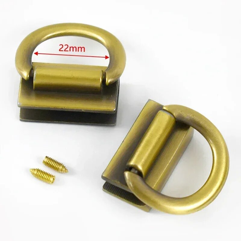Металлические D-образные пряжки Deepeel 11/22 мм 4Pcs, Brass-22mm