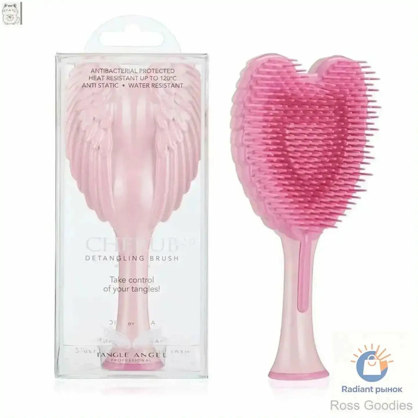 Эксклюзивный премиумэкземпляр массажного гребня Cherub 2.0 Gloss Pink от Tangle Angel для детей.