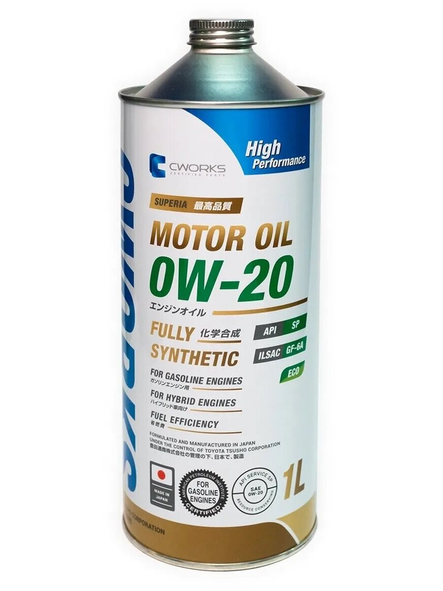 Масло моторное синтетическое SUPERIA 0W20 SP/GF-6A, 1 л