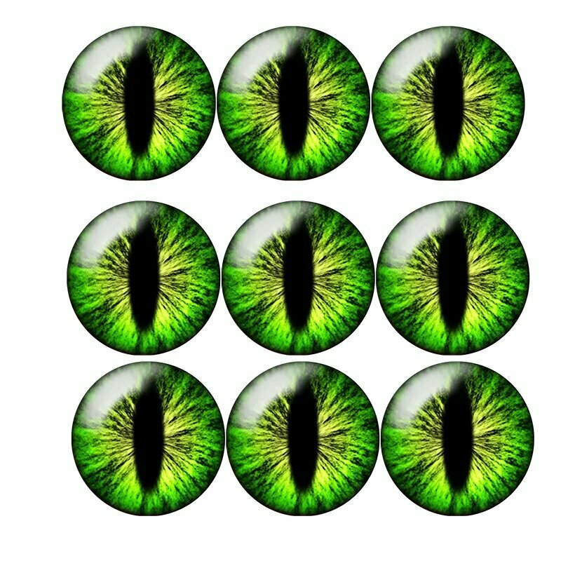 Кабошоны стеклянные глаза 6-40 мм 30 шт 8mm 30pcs, picture color