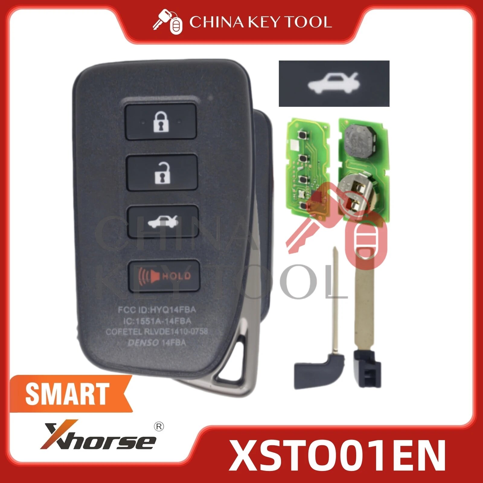 Xhorse XM38 VVDI Smart Key XSTO01EN, LEX, 4 BUTTON