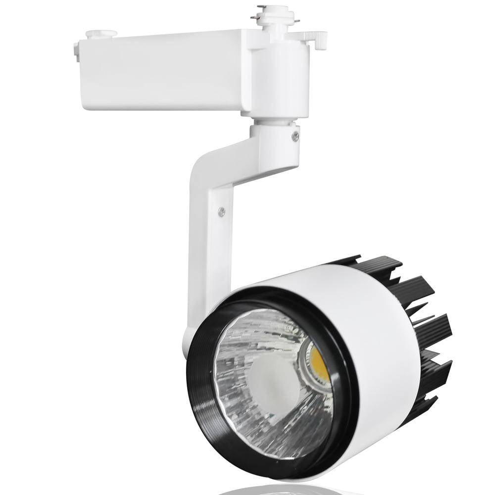 Трековый светильник ShopLEDs Трековый светодиодный светильник Track-39 (220V, черно-белый корпус, 20W, однофазный ) (теплый белый 3000K)