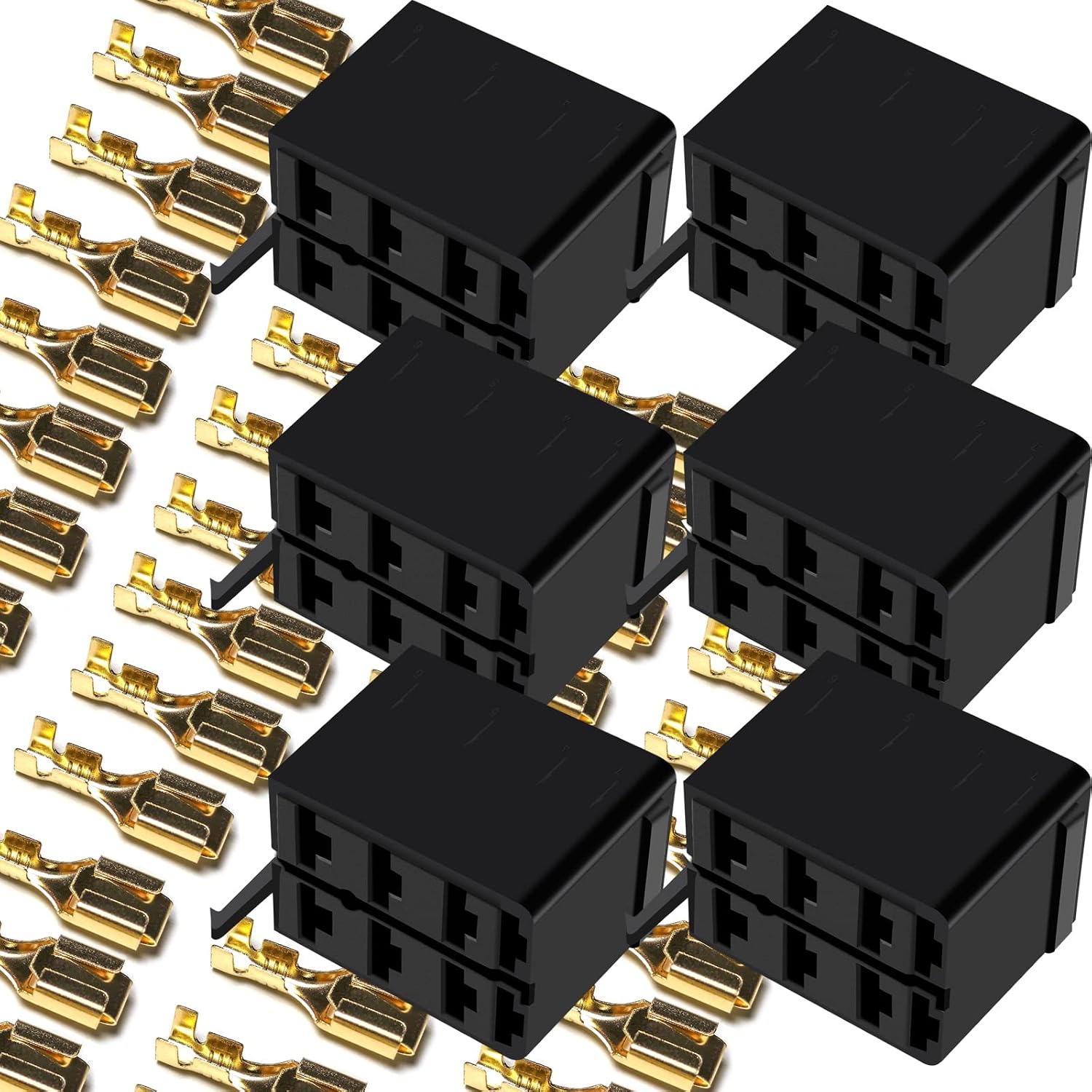 GIETOP GI1407 Набор из 6 комплектов: 6,3 мм, 14-16 AWG, женский золотой штекерный разъем + разъемная коробка с переключателем и гнездом ARB Carling (6 )