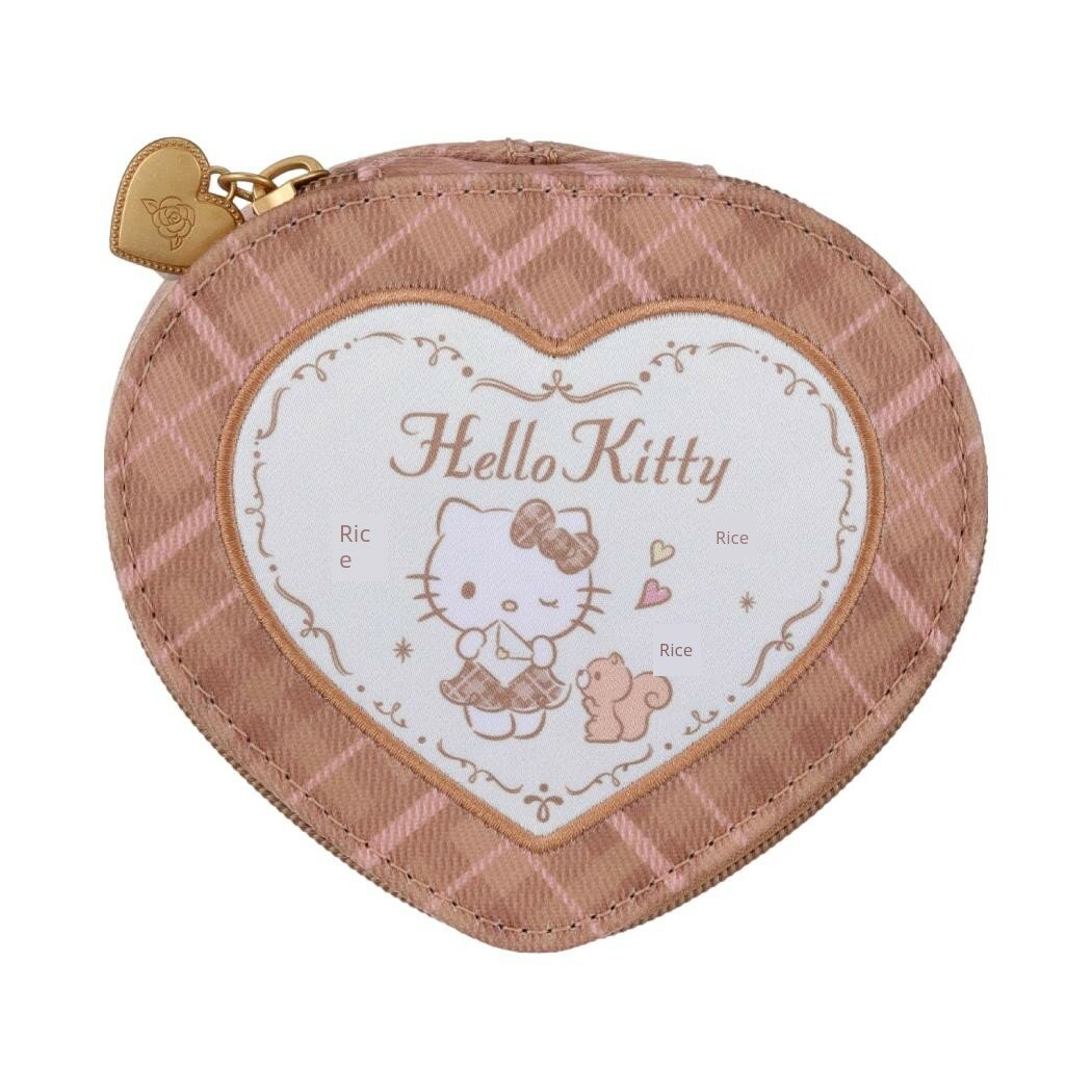 Сумка  Сумка для хранения в форме сердца из серии Sanrio Family Retro Plaid (розовая) - издание Hello Kitty