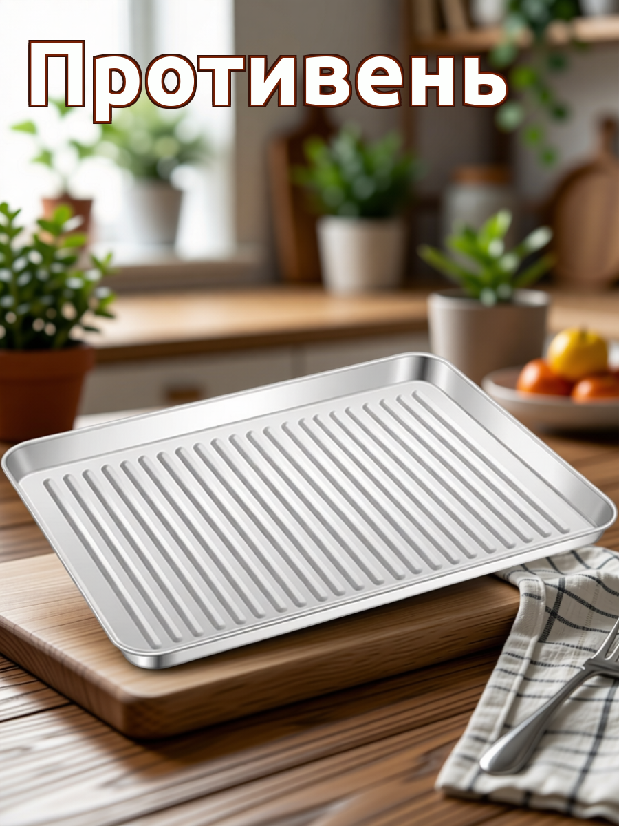 Поднос Для Выпекания Пиццы Из Нержавеющей Стали Серебристый 23 50X17 50X2 50Cm
