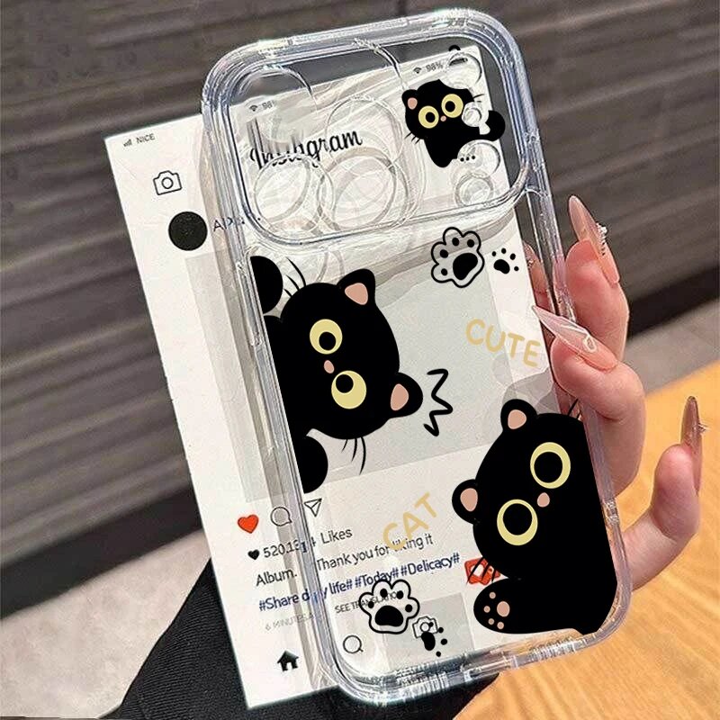 Чехол для OPPO Reno с котиком, черный, S24402, OPPO A6X 5G