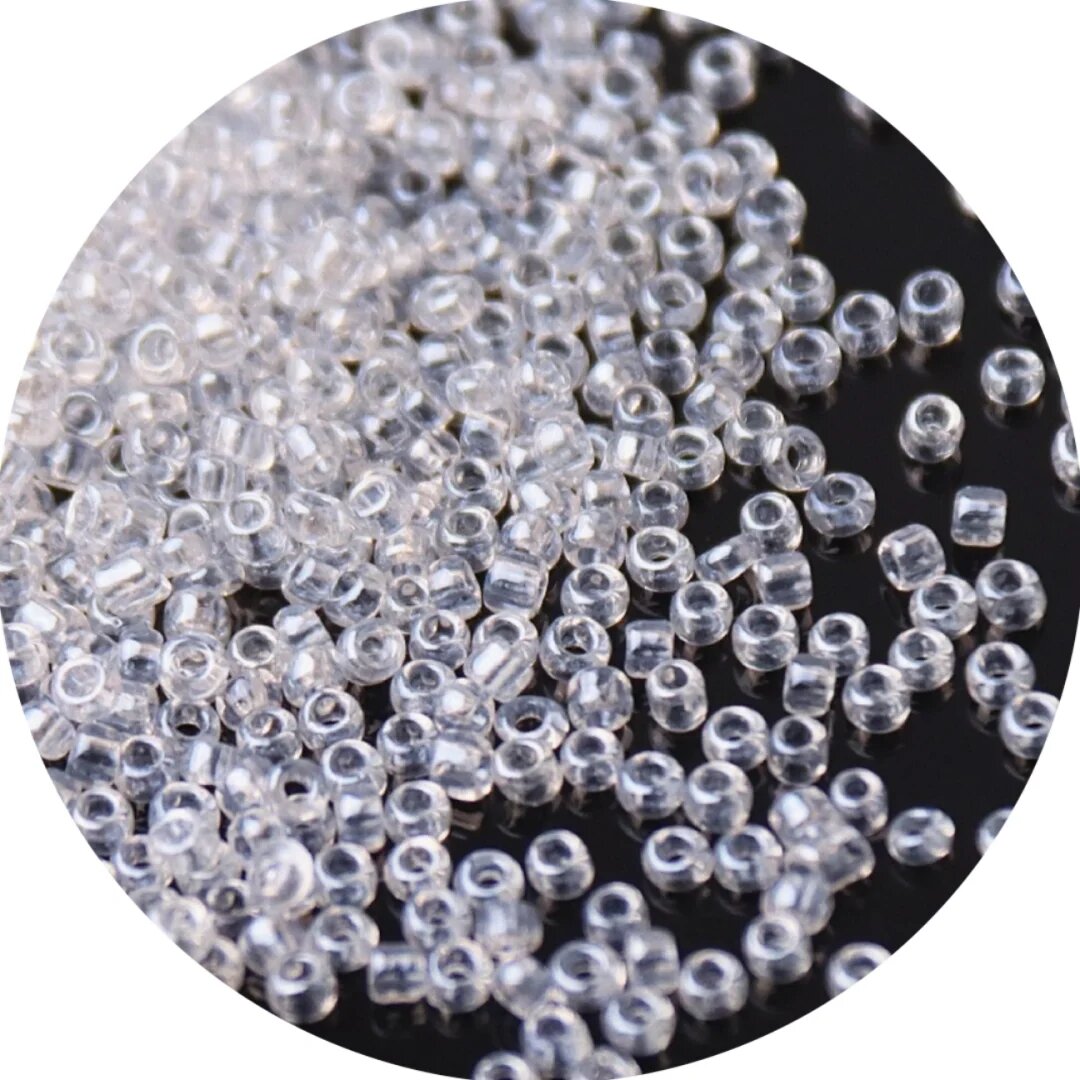 Белые стеклянные бусины 1,5-4 мм 02, 1.5mm 1440pcs