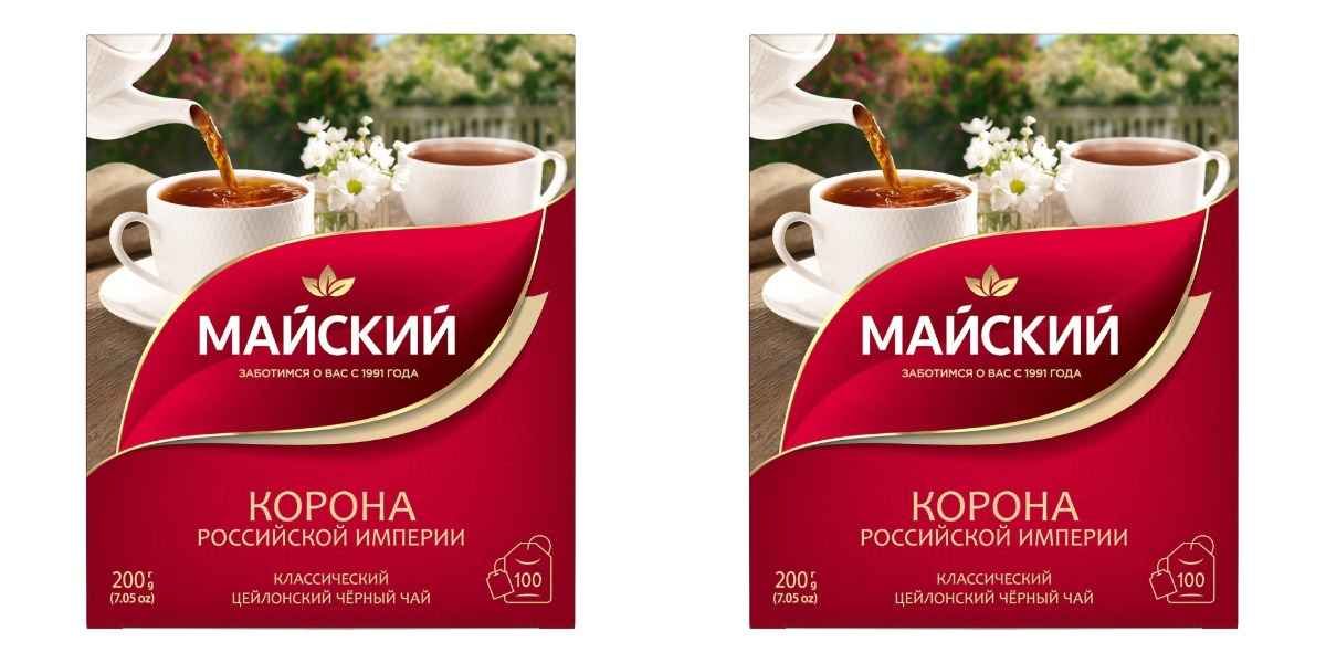 Майский Чай Корона Российской империи 2 г х 100 шт, 2 уп