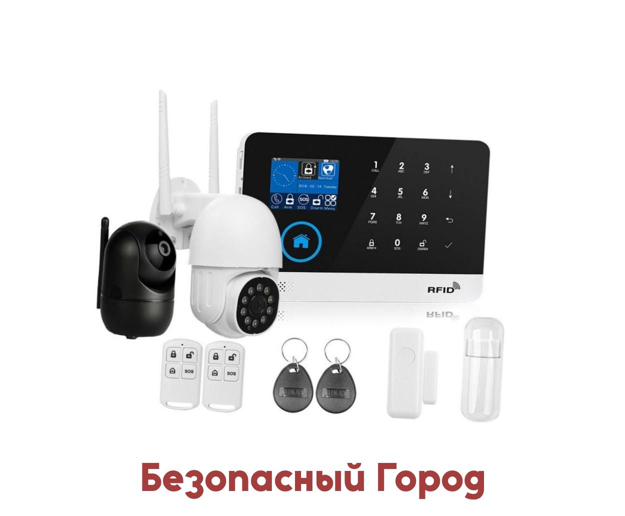 HDком 9826(ASW5) + 288Bl(ASW5) и Страж Око+ (U59666AN) GSM Wi-Fi сигнализация с 2мя камерами в квартиру, беспроводная сигнализация с датчиком движения