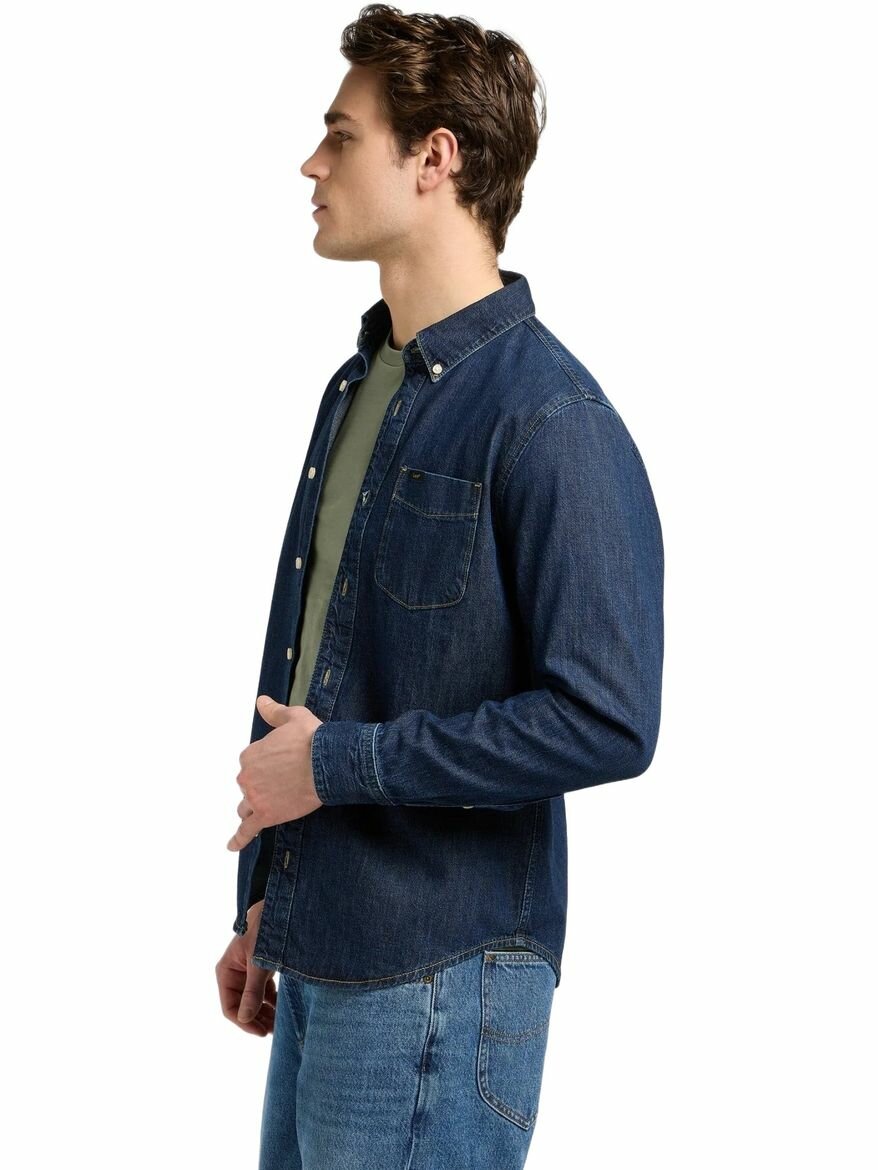 Рубашка Lee Men Button Down Shirt, размер S, синий — фото 1