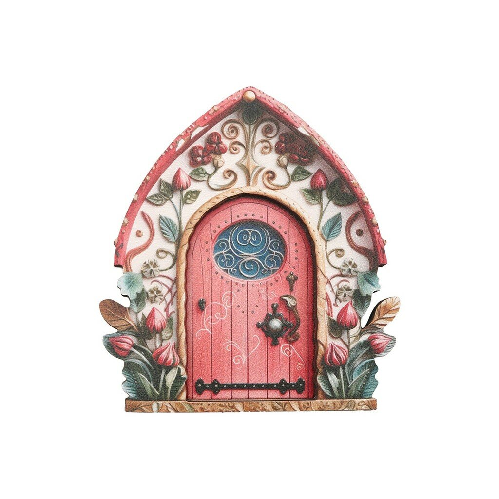 Садовый волшебный дверной деревянный декор с сказочным дизайном для дома и гостиной красный