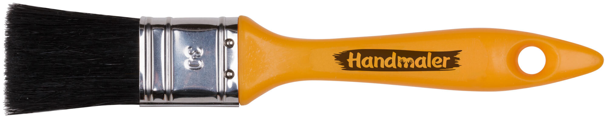 Кисть плоская Handmaler YELLOW, черная смешанная щетина, пластиковая ручка, 30 мм