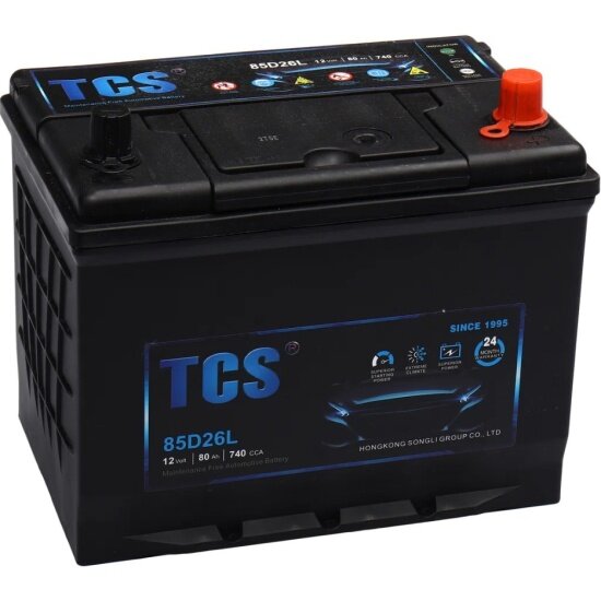 Аккумулятор Tcs , 270x180x240, обратная полярность, 80 Ач, 6СТ80(0) 85D26L
