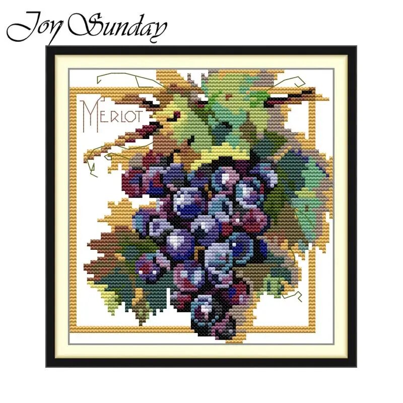 Набор для вышивки крестом Bunch of Grapes DMC 14CT/11CT Бордовый, J917, 14CT Not Printed