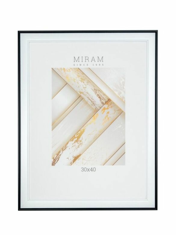 Фоторамка MIRAM 30x40см, 1 место для фото, черно-белого цвета, пластик