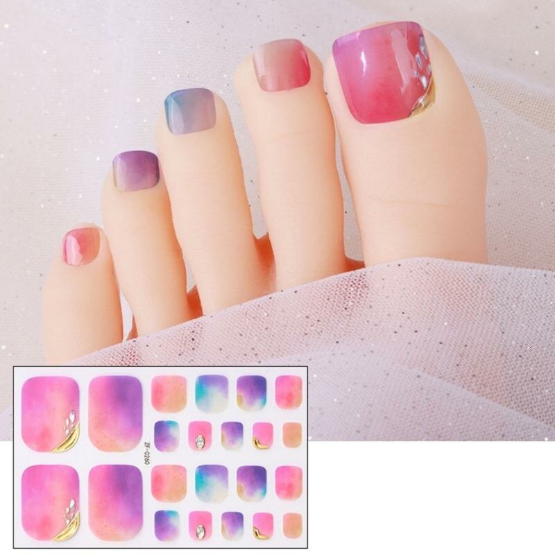 Водонепроницаемые наклейки для ногтей на пальцах ног, 0260