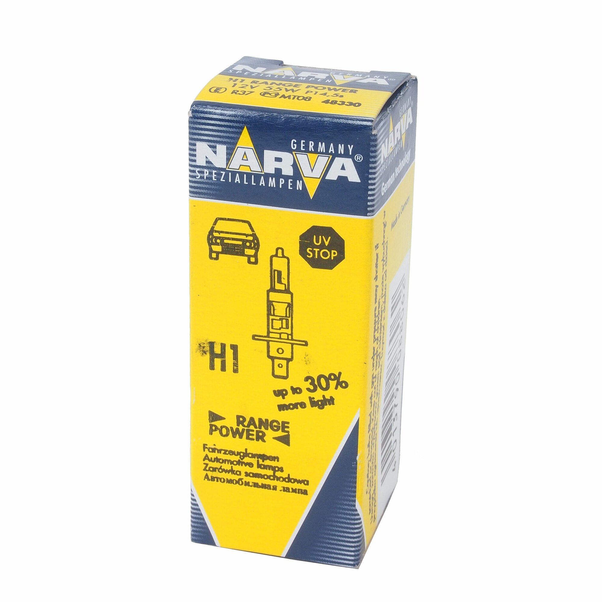 Автолампа H1 55W P14.5s+30% RANGE POWER 12V